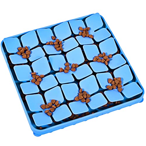 Silicone Snuffle Mat for Dogs, Slow Feeder Dog Bowls, OurMiao Dog Sniff Mat Lick Mat for Smell Training Slow Eating (Blue)