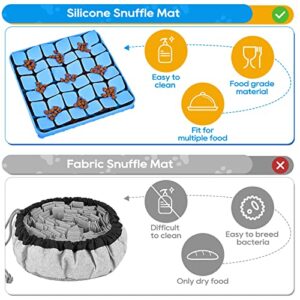 Silicone Snuffle Mat for Dogs, Slow Feeder Dog Bowls, OurMiao Dog Sniff Mat Lick Mat for Smell Training Slow Eating (Blue)