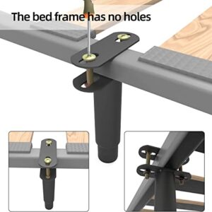 IRONDIY 6PCS Metal Adjustable Height Center Support Leg for Bed Frame,Bed Frame Support Legs for Wooden Slats and Metal Bed Frame,Platform Bed Frame Replacement Legs (7.08" to 13.3")