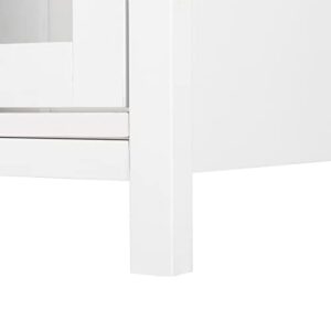 Karl home 4-Tier Bookcase Storage Cabinet, Freestanding Bookshelf with 4 Acrylic Doors 1 Drawer, Kitchen Pantry Bathroom Cabinet for Office Bedroom Dining Living Room, White 29.13" Lx13.78 Wx70.87 H