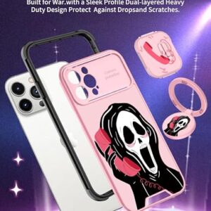 Goocrux (2in1 for iPhone 12 Pro Max Case Skull Skeleton for Women Girls Cute Girly Phone Cover Goth Design with Slide Camera Cover+Ring Holder Teen Cases for iPhone 12 ProMax 6.7''