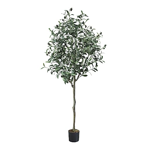 Chantoo Olive Tree 5FT Olive Trees Artificial Indoor Faux Olive Tree Artificial Olive Tree for Office Home Decor Faux Plants Indoor Tall Fake Plants with Realistic Trunk and Lifelike Fruits