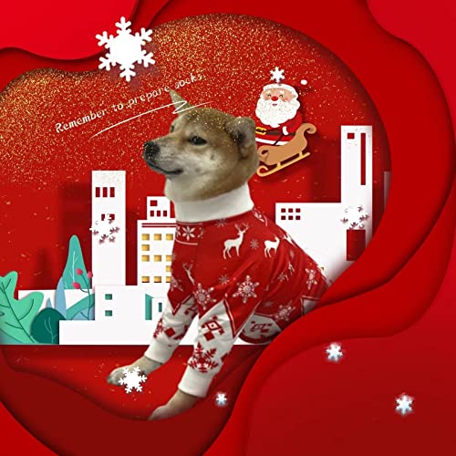 Xqpetlihai Christmas Dog Clothes Dog Onesie Surgery Recovery Suit Dog Pajamas for Large and Medium Dog (M,CH)