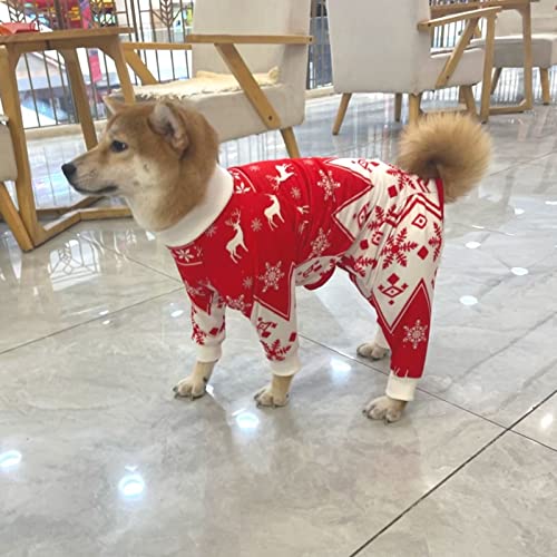 Xqpetlihai Christmas Dog Clothes Dog Onesie Surgery Recovery Suit Dog Pajamas for Large and Medium Dog (M,CH)