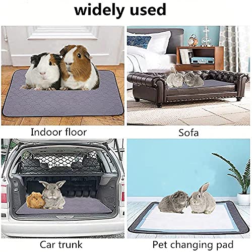 Guinea Pig Cage Liners - Washable Guinea Pig Pee Pads (2 Pack), Waterproof Reusable & Anti Slip Guinea Pig Bedding Fast and Super Absorbent Pee Pad for Small Animals Rabbit Hamster Rat