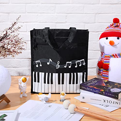 4 Pcs Small Piano Music Bag Piano Keys Handbag Reusable Tote Bag Shoulder Shopping Bag Book Bag Tote for Piano Music Teacher Gifts