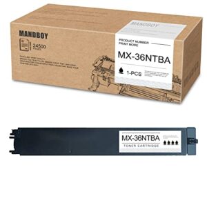 mandboy compatible replacement for sharp mx-36 mx-36ntba toner cartridge (black), work with mx-2610n 3110n 3115n 3610n printer toner cartridge, 1-pack