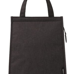 Black Lunch Bag for Men - Insulated Lunch Bags for Women Lunch Bag Tote with Zipper Lunch Tote Bag for Women Simple Lunch Box Reusable Insulated for Men Lunch Bags Small Adult Lunch Box Tote Bag