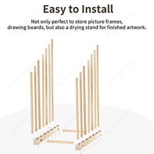 Falling in Art Large Wooden Art Storage Rack - Canvas Drying Stand for Artworks, Frames, Canvases, Drawing Boards, Prints, Panels, Paintings Display