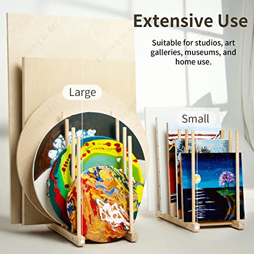 Falling in Art Large Wooden Art Storage Rack - Canvas Drying Stand for Artworks, Frames, Canvases, Drawing Boards, Prints, Panels, Paintings Display