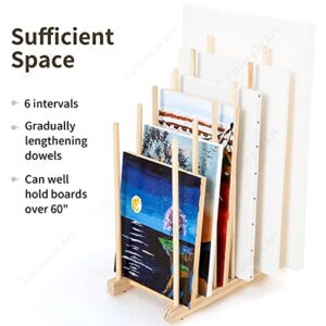 Falling in Art Large Wooden Art Storage Rack - Canvas Drying Stand for Artworks, Frames, Canvases, Drawing Boards, Prints, Panels, Paintings Display