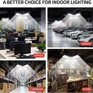 4 Pack LED Garage Lights,100W Deformable Led Garage Lighting 10000LM E26 Daylight 6000K LED Garage Ceiling Lighting Super Bright Adjustable Garage Lights for Garage,Warehouse