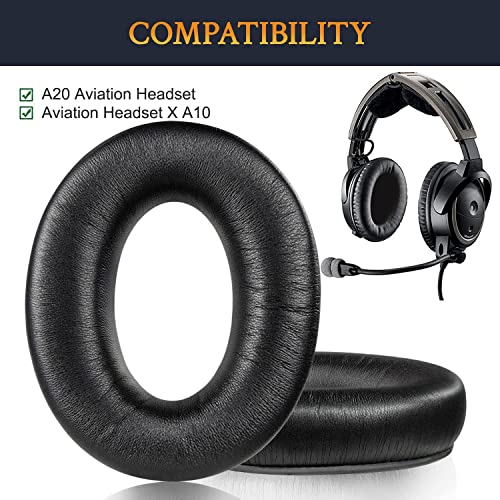 SOULWIT Lambskin Replacement Ear Pads for Bose A20 Aviation Headset, Aviation Headset X A10, Earpads Cushions with Softer Leather, High-Density Noise Isolation Foam - Lambskin