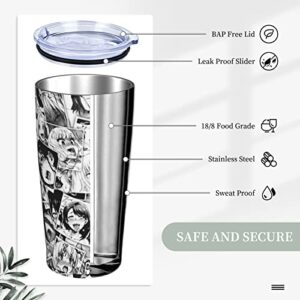 IAMNAT Sexy Japanese Anime Ahegao Hentai Car Mug With Straw Cups Heat Insulation Travel Coffee Mugs Stainless Steel Thermos Cups 20 Oz