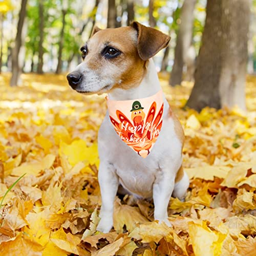 Thanksgiving Dog Bandana with Turkey Pattern,Adjustable Thanksgiving Dog Scarf,Holiday Bandanas,Fall Pet Bandana Reversible Triangle Bibs Scarf for Small Medium Large Dogs Cats(Turkey Leaves)