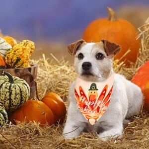 Thanksgiving Dog Bandana with Turkey Pattern,Adjustable Thanksgiving Dog Scarf,Holiday Bandanas,Fall Pet Bandana Reversible Triangle Bibs Scarf for Small Medium Large Dogs Cats(Turkey Leaves)