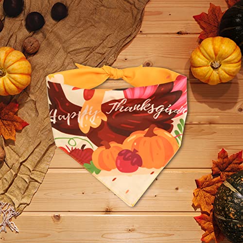 Thanksgiving Dog Bandana with Turkey Pattern,Adjustable Thanksgiving Dog Scarf,Holiday Bandanas,Fall Pet Bandana Reversible Triangle Bibs Scarf for Small Medium Large Dogs Cats (Turkey)