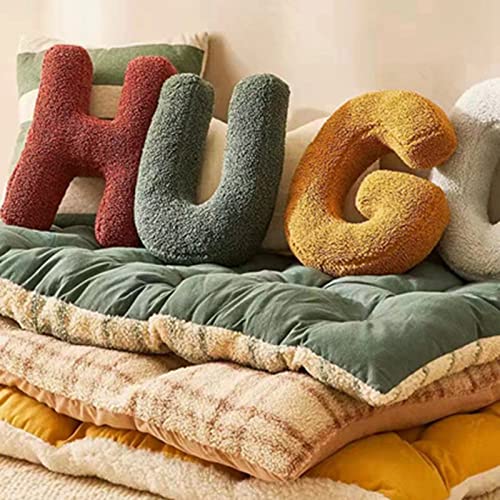 Walbest Initial Letter Plush Pillow Cute Throw Pillows for Couch Decor - A to Z Letter Pillows Soft Hugging Cushion Nursery Room Decor, Cute, Teaching Words Game Props B