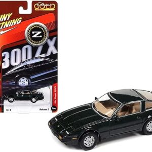 1984 300ZX Dark Green w/Black Stripes Classic Gold Collection Ltd Ed to 12480 pcs 1/64 Diecast Model Car by Johnny Lightning JLCG029-JLSP243 B