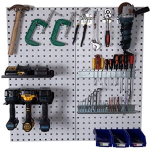 Salade Power Tool Organizer，That 3 Cordless Drills and its Chargers Can be Storaged，Drill Holder Can be Wall Mounted