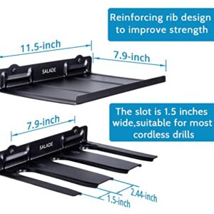 Salade Power Tool Organizer，That 3 Cordless Drills and its Chargers Can be Storaged，Drill Holder Can be Wall Mounted