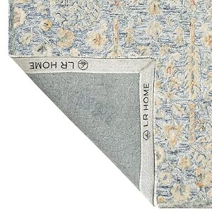 Trade AM Ox Bay Hand Tufted Traditional Abstract Floral Wool Area Rug, Slate Blue, 9' x 12' (Alice-AB)