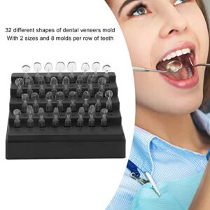 Dental Veneers Mould Set, 32pcs Different Shapes Heat Resistance Front Back Teeth Composite Resin Mold 2 Sizes