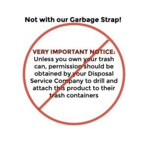 Garbage Commander Garbage Strap, Adjustable Garbage Can Security Strap, Heavy Duty Material, Black