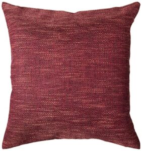 violet linen chenille diamond weave pattern, faux linen polyester fabric, waterproof for indoor and outdoor use, burgundy, 18 inch x 18 inch, square, decorative accent throw pillow