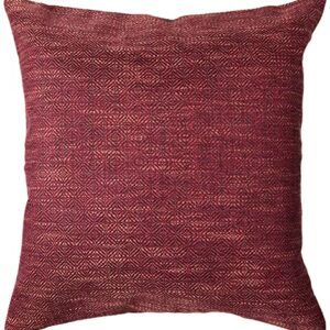 Violet Linen Chenille Diamond Weave Pattern, Faux Linen Polyester Fabric, Waterproof for Indoor and outdoor use, Burgundy, 18 Inch x 18 Inch, Square, Decorative Accent Throw Pillow