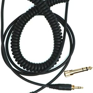 Detroit Packing Co. HP-SC Replacement Audio Cable for Audio Technica ATH-M50x, ATH-M40x, ATH-M70x M-Series Headphones with 1/4 inch (6.35mm) TRS Adapter (Coiled, 1.4M~4.5 feet)