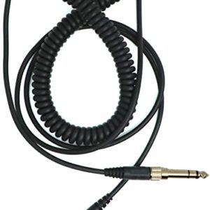 Detroit Packing Co. HP-SC Replacement Audio Cable for Audio Technica ATH-M50x, ATH-M40x, ATH-M70x M-Series Headphones with 1/4 inch (6.35mm) TRS Adapter (Coiled, 1.4M~4.5 feet)