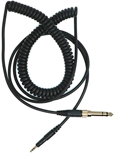 Detroit Packing Co. HP-SC Replacement Audio Cable for Audio Technica ATH-M50x, ATH-M40x, ATH-M70x M-Series Headphones with 1/4 inch (6.35mm) TRS Adapter (Coiled, 1.4M~4.5 feet)