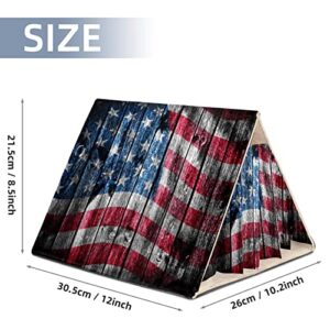 Y-DSIWX Guinea Pig Hideout House Bed, Retro Wooden USA Flag Rabbit Cave, Squirrel Chinchilla Hamster Hedgehog Nest Cage