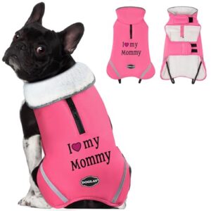 doglay cute dog coat, warm dog winter jacket reflective waterproof dog winter coat with thicken fleece, puppy coat for small medium large dogs.