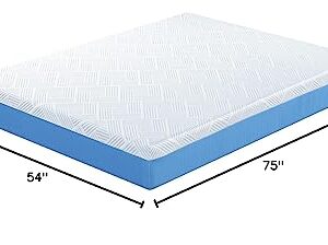 Olee Sleep 10 Inch Cool Silk Gel Memory Foam Mattress, Full