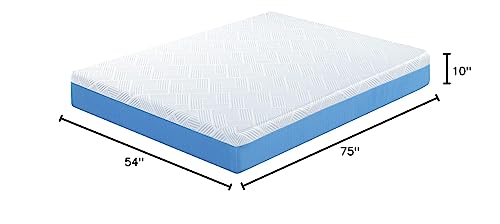 Olee Sleep 10 Inch Cool Silk Gel Memory Foam Mattress, Full