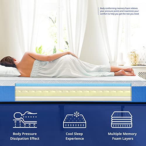 Olee Sleep 10 Inch Cool Silk Gel Memory Foam Mattress, Full