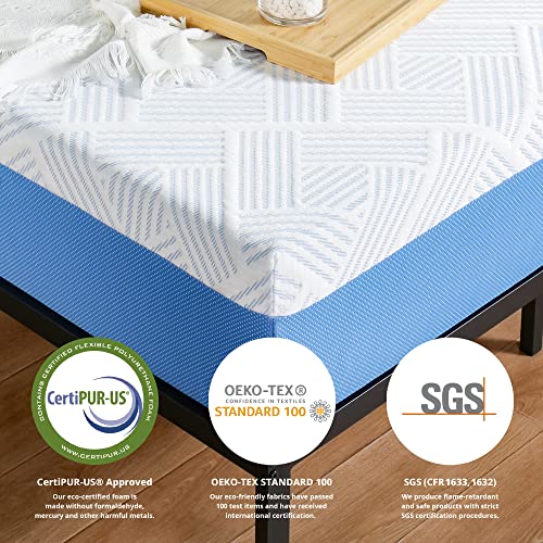 Olee Sleep 10 Inch Cool Silk Gel Memory Foam Mattress, Full