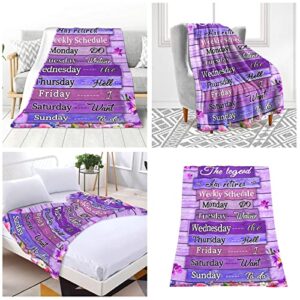 YRAQLVU Happy Retirement Gifts for Women Flannel Throw Blanket to Grandma Mom Warm Travel Blanket for Couch Lightweight Blankets 60"x 50"