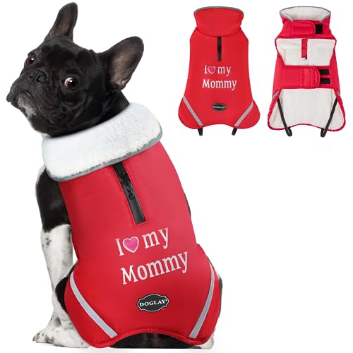 Doglay Cute Dog Coat, Warm Dog Winter Jacket Reflective Waterproof Dog Winter Coat with Thicken Fleece, Puppy Coat for Small Medium Large Dogs.