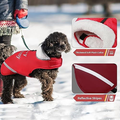 Doglay Cute Dog Coat, Warm Dog Winter Jacket Reflective Waterproof Dog Winter Coat with Thicken Fleece, Puppy Coat for Small Medium Large Dogs.