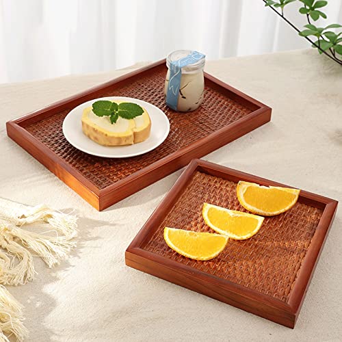 Serving Trays Serving Tray Wooden Tray Multipurpose Tray Rectangular Tea Tray Breakfast Tray Home Decor Elegant Decorative Tray (Size : B)