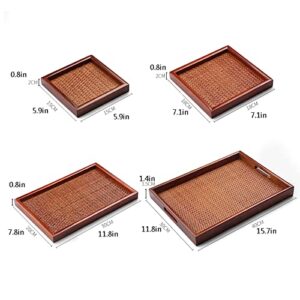 Serving Trays Serving Tray Wooden Tray Multipurpose Tray Rectangular Tea Tray Breakfast Tray Home Decor Elegant Decorative Tray (Size : B)