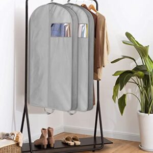 AOODA 43" Garment Bags for Hanging Clothes, Gusseted Suit Bags for Closet Storage Mens Clothes Cover with Handles for Coat, Jackets, Shirts (5 Packs)