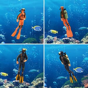 Bekecidi 2 Pack Fish Tank Decorations Little Diver Decorative Ornament Floating Pendant for Creative Fish Tank Accessories, Aquarium Decorations, Marine Landscaping