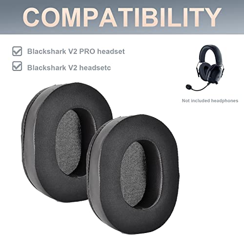 BlackShark V2 Replacement Earpads Quite-Comfort Cooling Gel Headset Ear Pads with BuckleCompatible with Razer BlackShark V2 / V2 PRO/ V2 Special Edition Gaming Headsets(Black)