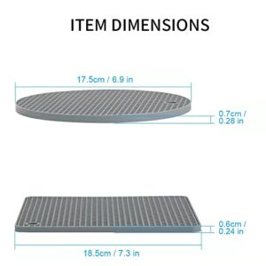 Gaiamat Silicone Trivet Mats, 4 Pack 2 Shape(2 Squared+2 Round) Heat Resistant Pot Holders Set, Silicone Table Mats Large Coasters for Kitchen Counter, Tables, Hot Dishes, Hot Pats, Pans(Grey)