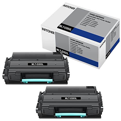 MLT-D203L Toner Cartridge Black 2-Pack Compatible Replacement for Samsung MLT-D203L High Yield for ProXpress M3870FW M3320ND M3370FD M3820DW M4070FR M4020ND M4070FX Printer