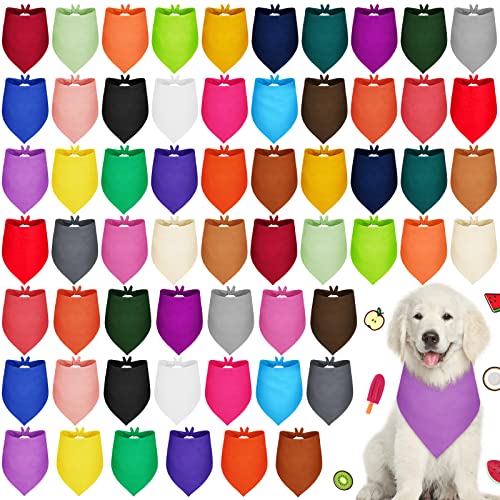 60 Pcs Dog Bandanas Bulk Heat Transfer Dog Bibs Sublimation Dog Bandana Blank DIY Triangle Washable Dog Bibs Scarfs Adjustable Pet Bandana Kerchief Apparel Accessories for Dog Puppy Cat Pet (L Size)